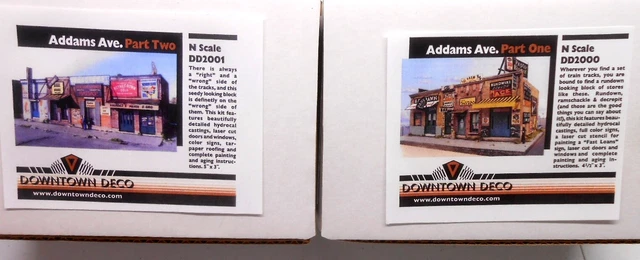 DOWNTOWN DECO N Scale Building 2 Kit Combo Addams Ave Part One and Part ...