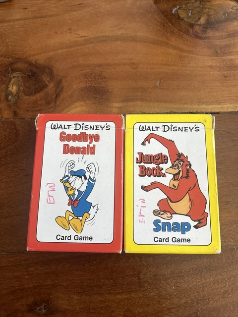 VINTAGE WALT DISNEY’S Goodbye Donald And Jungle Book Snap Card Game £5. ...
