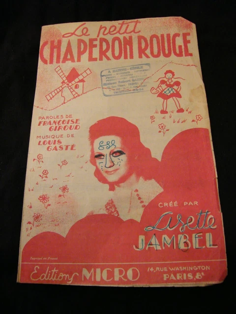 &PARTITION LE PETIT chaperon rouge Lisette Jambel Music Sheet" EUR 7,00 ...
