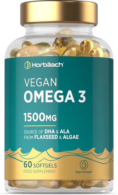 VEGAN 3 DHA from Algae Oil 1500Mg | 60 Softgels | High Strength 450Mg ...