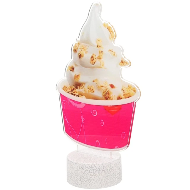 ICE CREAM LIGHT Up Sign Led Light Ice Cream Sign Kawaii Room Art ...