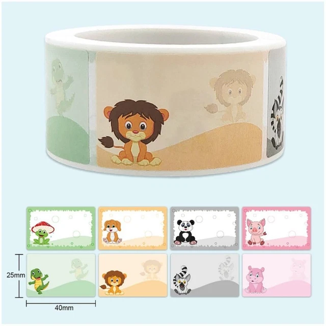 CARTOON NAME TAG Animals Name Labels Rectangle Name Stickers Office EUR ...