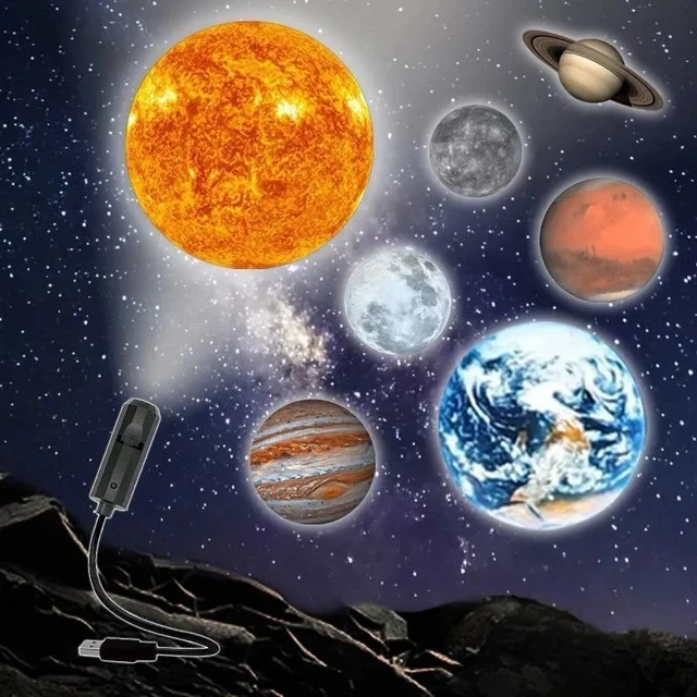 USB LED STAR Galaxy Projector Lamp Moon Earth Night Light Bedroom Decor ...