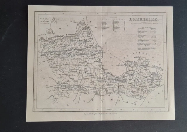 ANTIQUE (C. 1860) map of Berkshire from Dugdale's England & Wales £9.95 ...