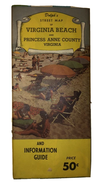 1950’S DOLPH’S STREET Map of Virginia Beach Princess Anne County Info ...