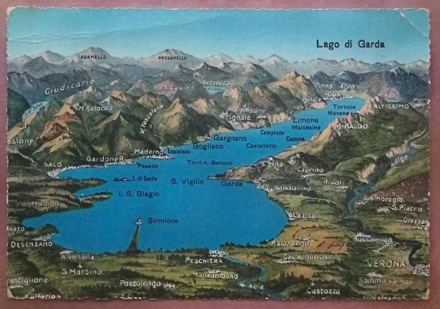 LAGO DI GARDA - Planimetria Map Mappa Cartina 1963 EUR 1,00 - PicClick IT