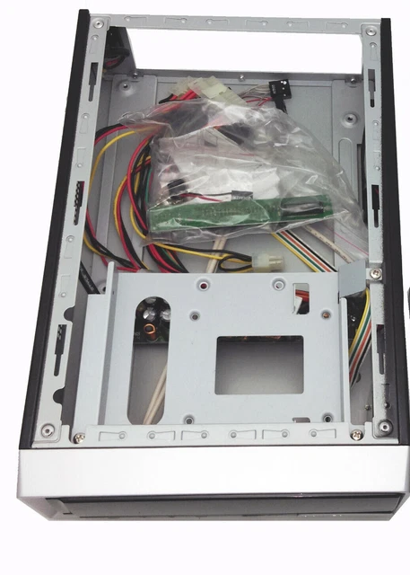 NEW BLACK MINI ITX PC Case w/ Optical Drive Bay, Fan, Card Reader,DC-to ...