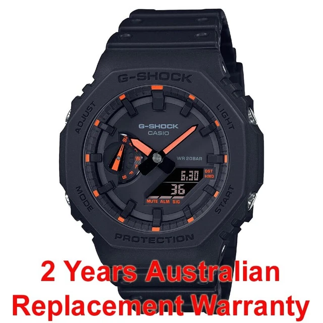 CASIO G-SHOCK CARBON Ga2100 Ga-2100-1A4 Casioak Watch Black Orange 2Y ...