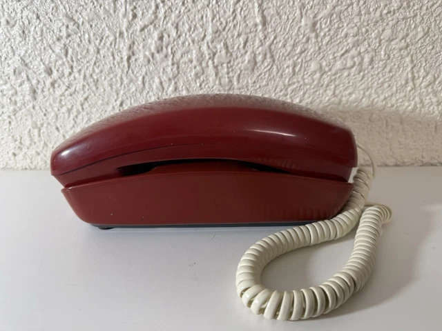 VINTAGE RED TRIMLINE Western Electric Bell Systems Wall Mount Telephone ...