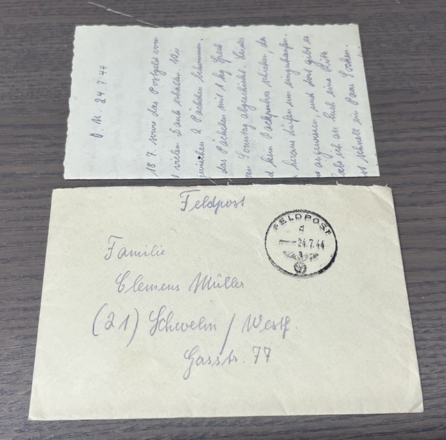 WW2 WWII NAZI Germany 1942 war time soldiers Military Feldpost mail ...