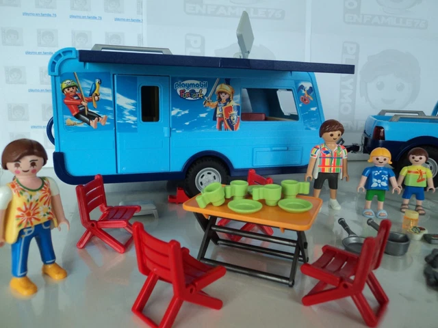 PLAYMOBIL VINTAGE CITY life famille pick up caravane fun parks et 9502 ...