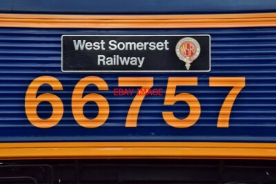 PHOTO NAMEPLATE And Number Of Class 66 No 66 757 West Somerset Railway ...