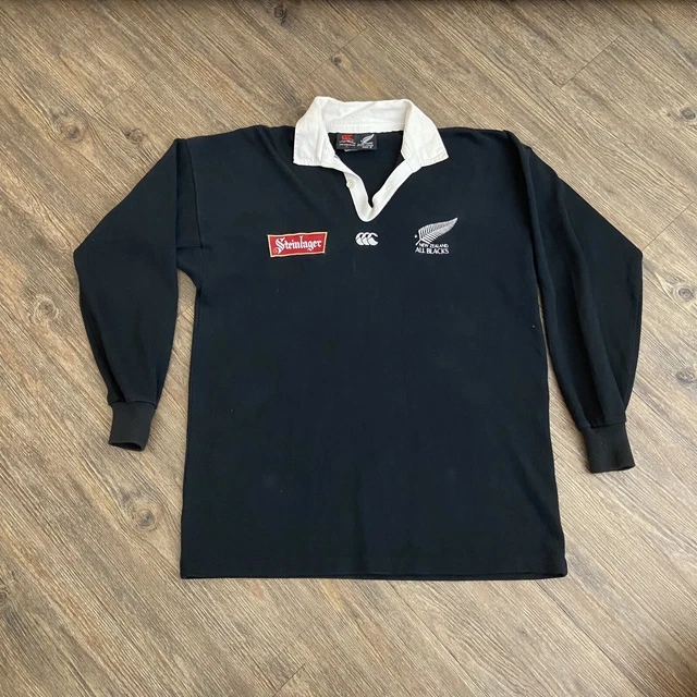 VTG 90S NEW Zealand All Blacks Steinlager Canterbury Rugby Jersey ...