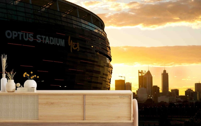 3D OPTUS STADIUM Perth Australia Wall Murals Wallpaper Murals Wall ...