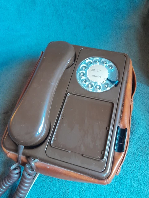 RARE VINTAGE BROWN Northern Telecom Doodle Rotary Dial Wall or Desk ...