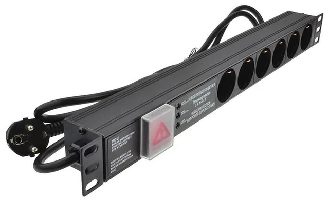RACKMOUNT SCHUKO PLUG Pdu, 6-Gang, Horizontally Mounted, Surge ...