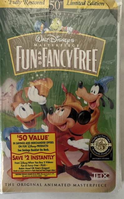 FUN AND FANCY Free (VHS, 1997) Walt Disney Sealed 50 Years. Rare ...