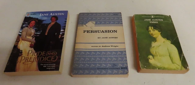 3 JANE AUSTEN Paperback Classic Novels: Pride & Prejudice, Emma and ...