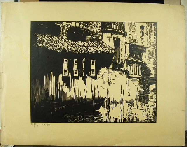PIERRE REYNAUD (1881-1943) paysage du Roannais Roanne bois original ...