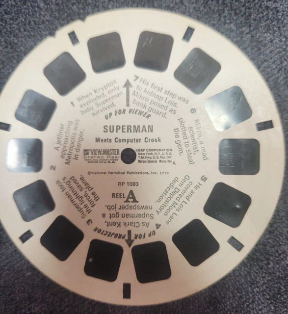 VINTAGE 1970 SUPERMAN Meets Computer Crook Reel A and B View Master ...
