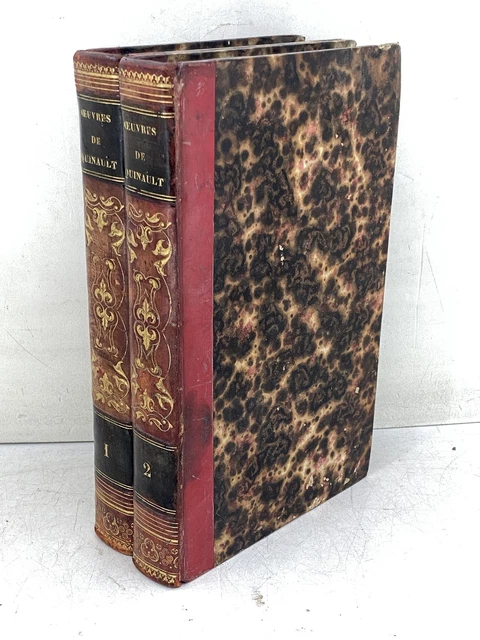 THEATRE. OEUVRES DE QUINAULT. 2 tomes. Portrait gravé. Belle reliure ...