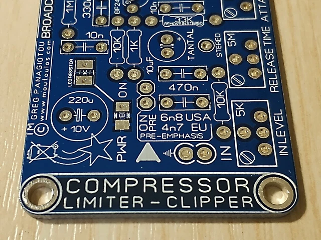 AUDIO COMPRESSOR-LIMITER BROADCAST PCB mit FM PreEmphassis (PIRA) von ...