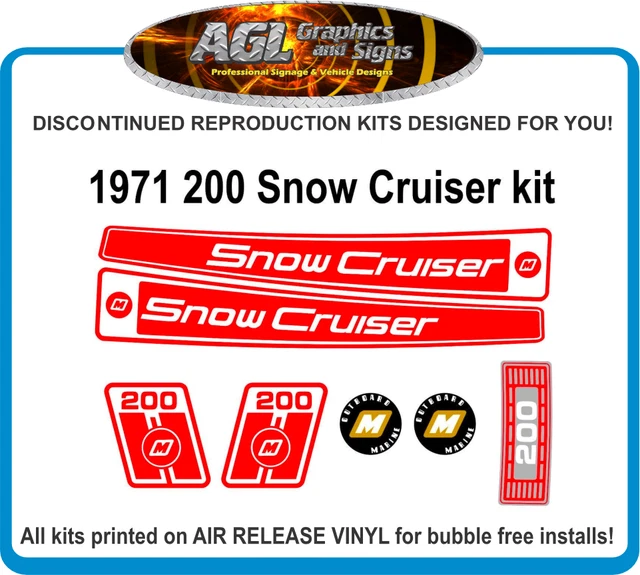 1971 SNOW CRUISER 200 Reproduction Graphic Decal Set $89.99 - PicClick CA