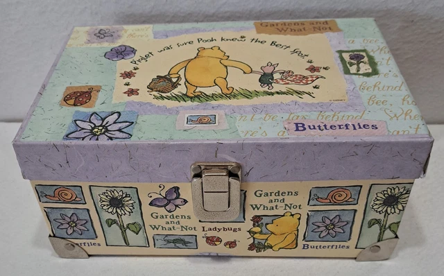 CLASSIC WINNIE THE Pooh Jewelry Keepsake Box Metal Corners Gardens ...