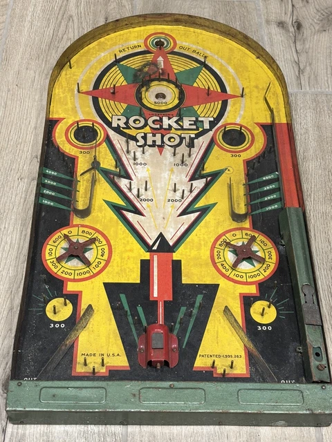 VINTAGE ROCKET SHOT Pinball Marble Game,Made In The USA By Lindstrom ...