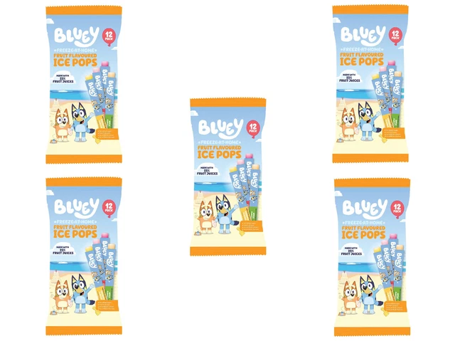 BLUEY FRUIT FLAVOURED Ice Pops Freezable Pops Ideal Summer Treat For ...