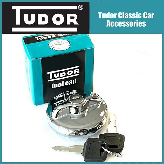 TUDOR LOCKING FUEL Petrol Cap Stainless Steel 2 Keys Fits CLASSIC MINI ...