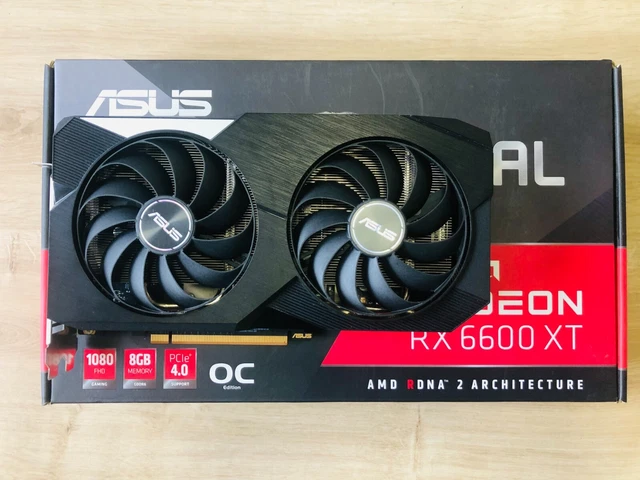 GPU ASUS AMD RADEON RX 6600 XT DUAL 8 GB. Con muy poco uso, y su caja ...