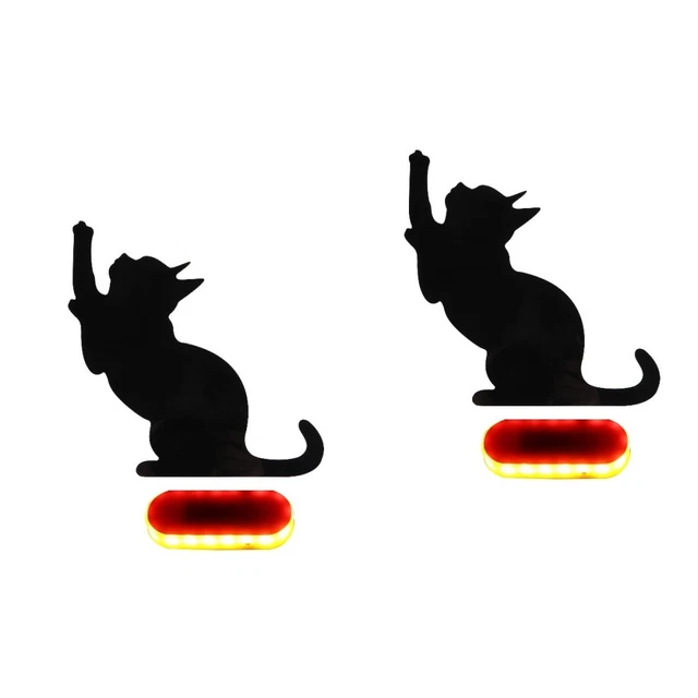 2 PCS ADORABLE Cat-shaped LED Lamp Sound Control Light Decorative Wall ...