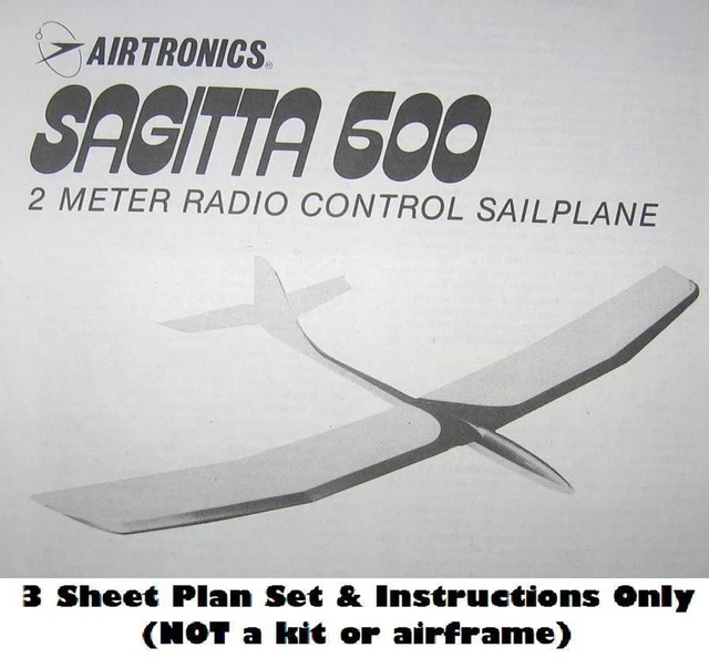 BUILDING PLANS FOR 'Sagitta 600' RC glider sailplane RES(A). A RCMM ...