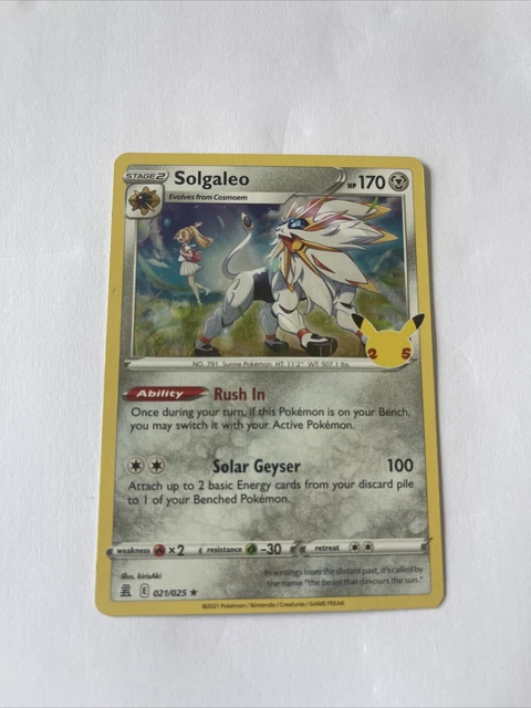 CARTE POKÉMON SOLGALEO 021/025 HOLO Anniversaire 25 ans Célébrations ...