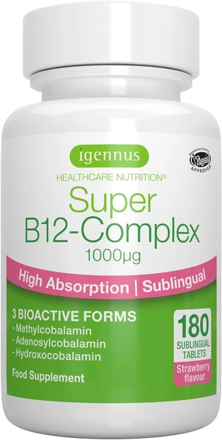 SUPER B12-COMPLEX 1000MCG Sublingual Clean Label amp Vegan ...