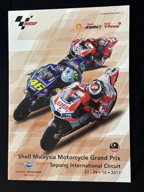 MOTOGP: 2017 MALAYSIA Motorcycle Grand Prix Official Programme £50.00 ...