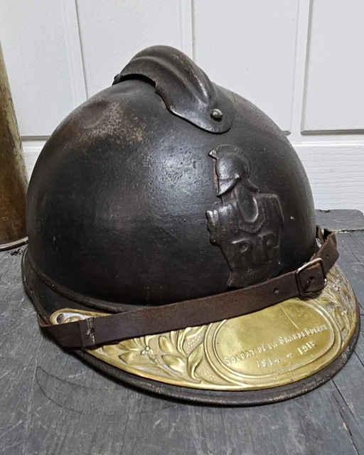 WW1 FRENCH ARMY, SAPPERS ADRIAN M1915 STEEL HELMET With Veterans brass ...
