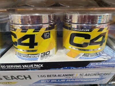 CELLUCOR C4 ORIGINAL Explosive Pre-Workout Icy Blue Raspberry Powder ...