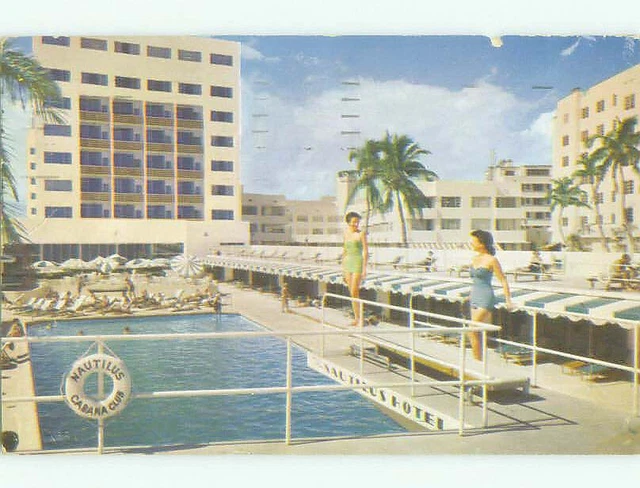 CHROME RISQUE BATHING SUIT GIRLS AT HOTEL Miami Beach Florida FL HQ1607 ...