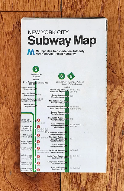 VINTAGE 1979 NYCTA Nyc Subway Map New York City Transit Authority ...