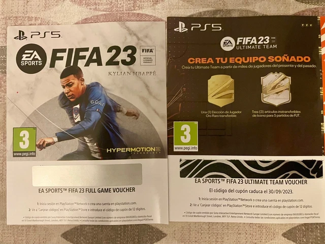 FIFA 23 PARA PS5 + Voucher FIFA 23 Ultimate Team (Códigos de descarga ...