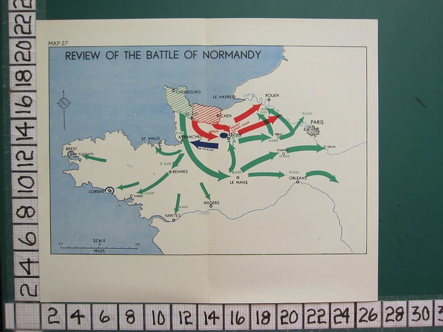 WW2 MAP ~ Review Of The Battle Of Normandy ~ Argentaan Cherbourg Paris ...