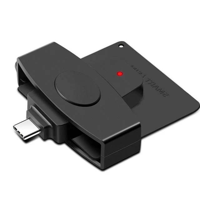 USB-C TYPE C Smart Card Reader ID/Bank/SIM Cloner CAC Adapter Reader ...