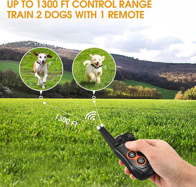 DOG TRAINING SHOCK Collar for 2 Dogs with Remote Range 1300Ft, 3 ...