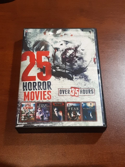 25 HORROR MOVIES Collection Zombie, Slasher, Ghost, Supernatural 5-Disc ...