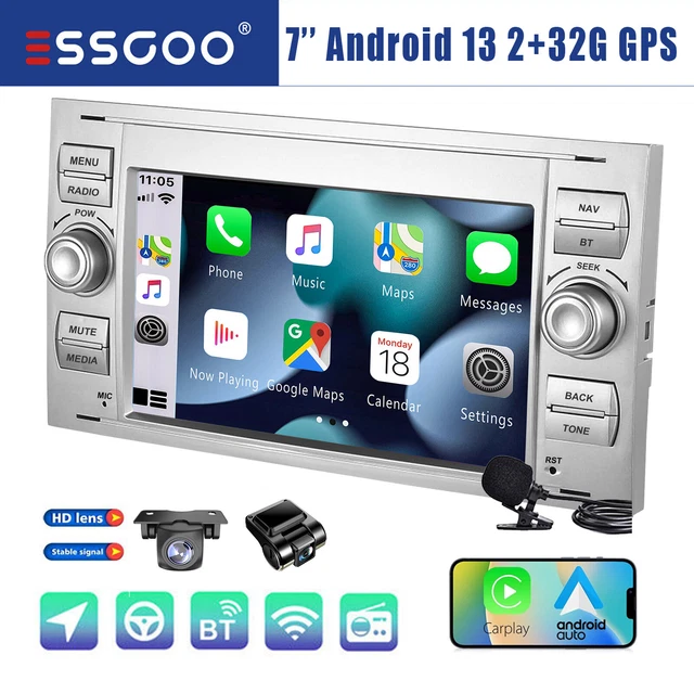 PER AUTORADIO FORD Focus MK2 Transit Connect MK7 Carplay Android 13 ...