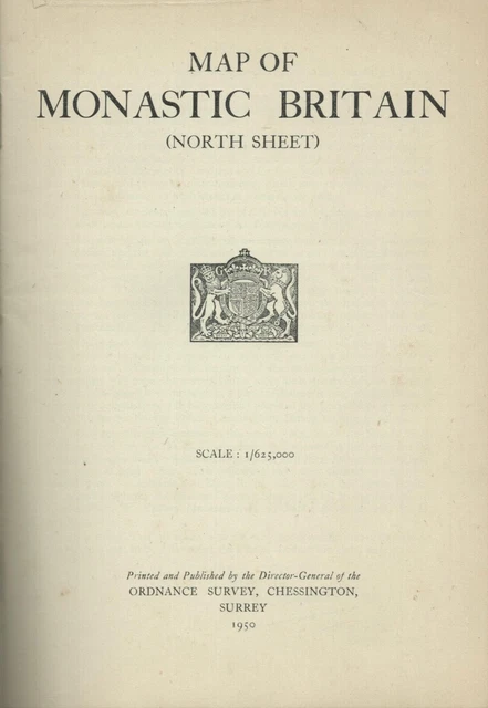 MAP OF MONASTIC Britain: North Sheet Ordnance Survey 1950 £6.15 ...