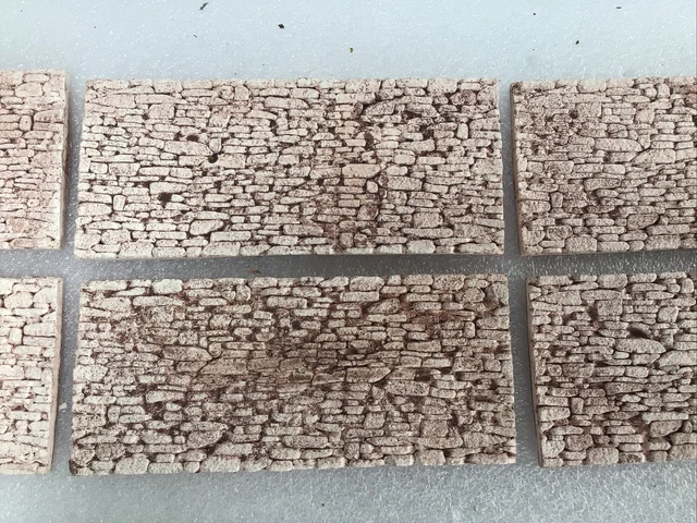 HIGHLY DETAILED 00 gauge OO scale stone Wall 7 Pcs Painted (ACE2) $18. ...