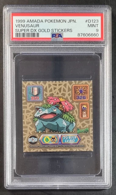 1999 AMADA POKEMON Japanese Super Dx Gold Stickers #D123 Venusaur PSA 9 ...